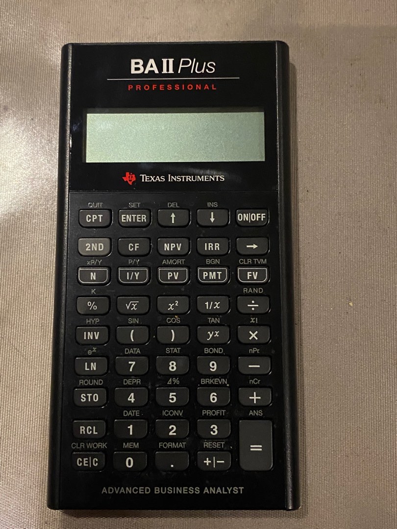 Texas Instrument Calculator - BA II Plus Professional, Computers & Tech ...
