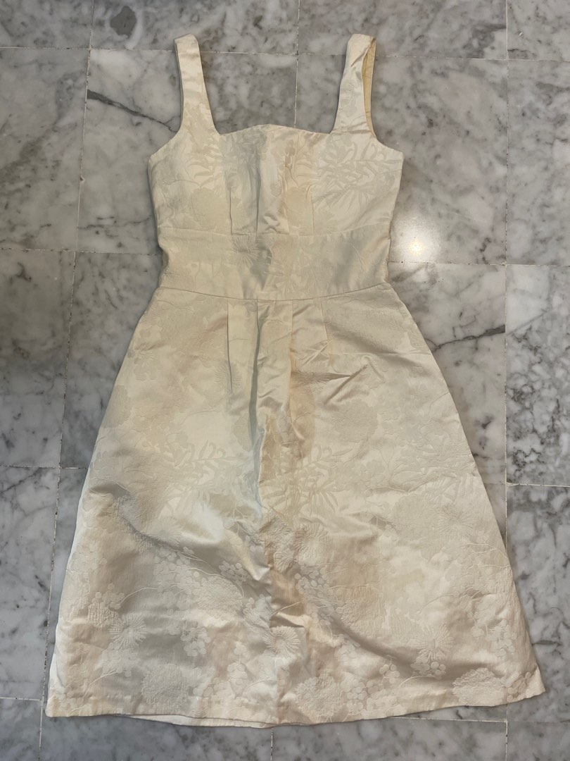 Texture white dress UK4, Women's Fashion, Dresses & Sets, Evening ...