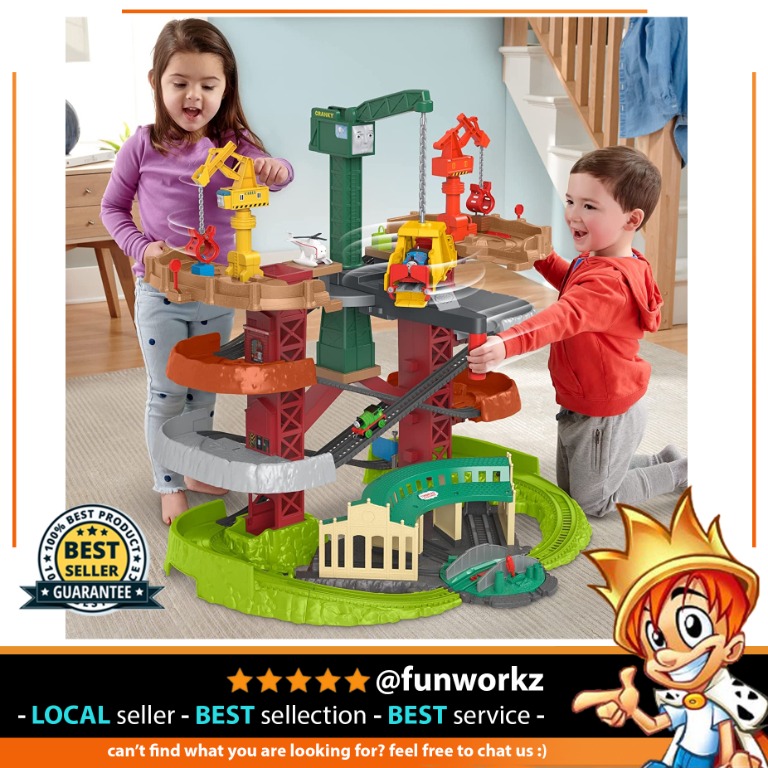 Thomas & Friends Trains & Cranes Super Tower, motorized train and track set for preschool kids ...