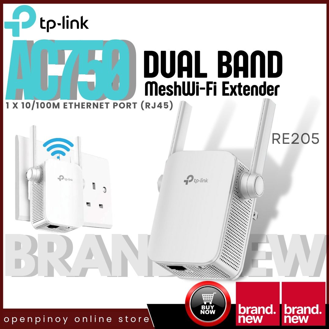 TP-LINK GIGABIT WIFI RANGE EXTENDER RE205 AC750 Wire less, Computers ...