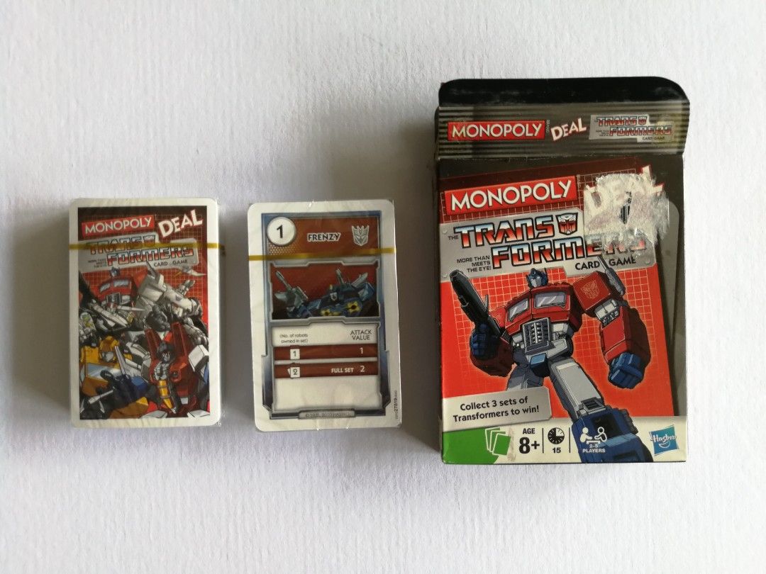 Transformers Monopoly Deal, Hobbies & Toys, Toys & Games on Carousell