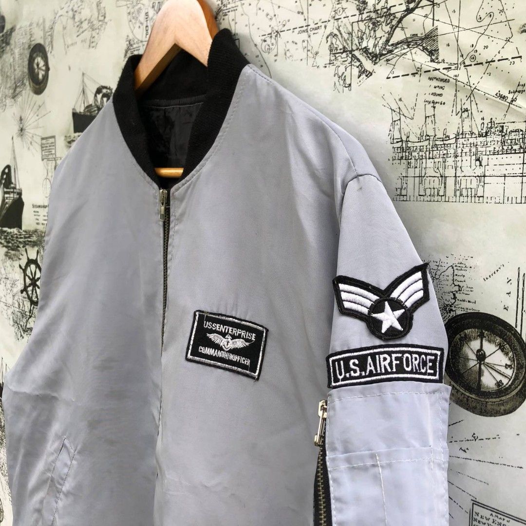 Vintage Us Air Force Flight Jacket Bomber Jacket, Men's Fashion, Coats ...