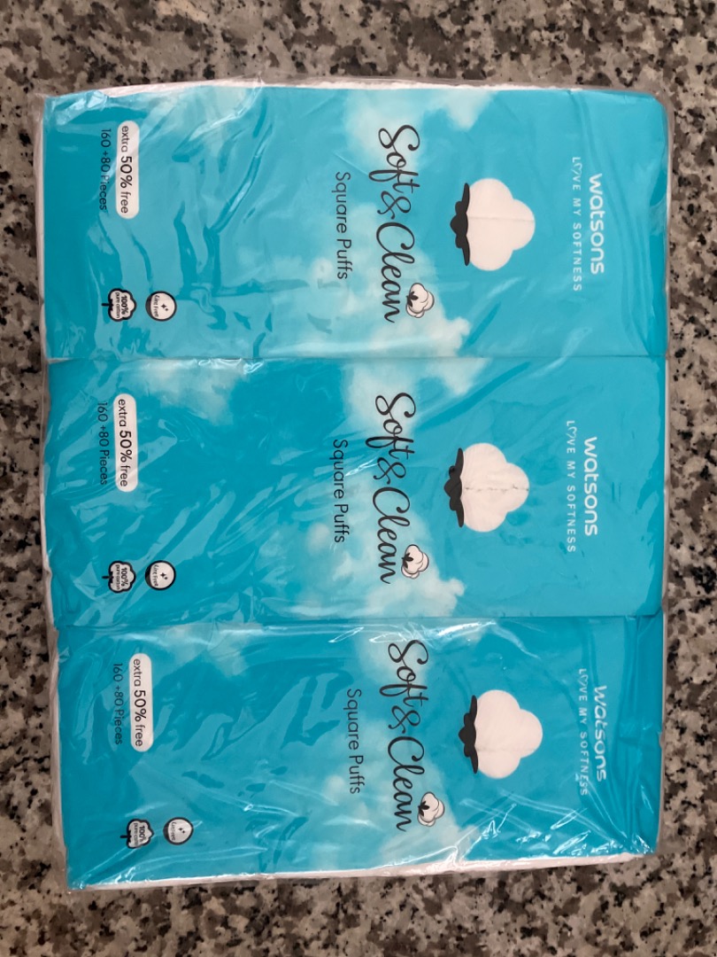 Watsons Square puff facial cotton, Beauty & Personal Care, Face, Face ...