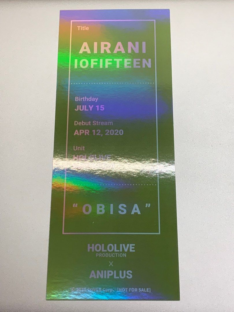 WTT Hololive aniplus iofi hologram ticket, Hobbies & Toys, Memorabilia ...
