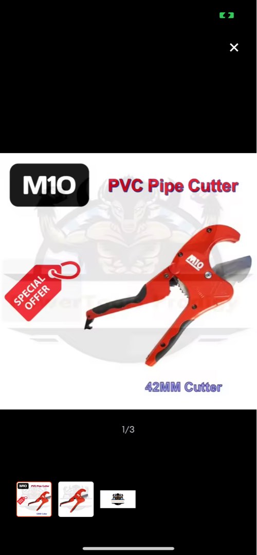 M10 PVC PIPE CUTTER 42MM RATCHET, Furniture & Home Living, Home ...