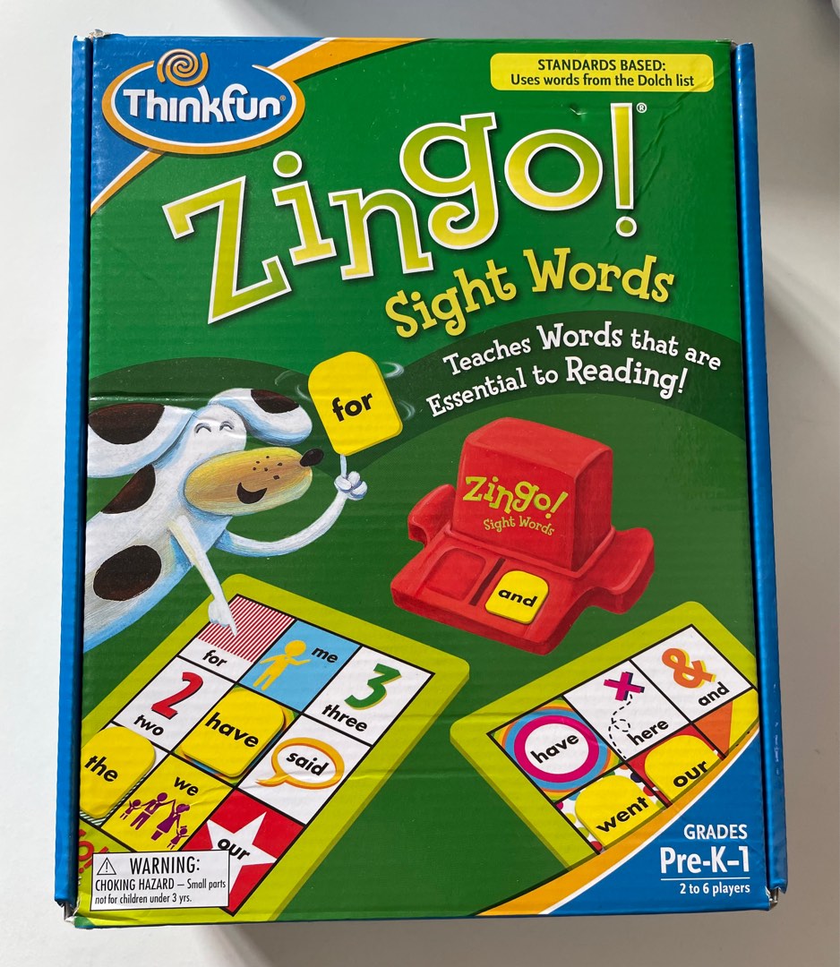 Zingo Sight Words and 123, Hobbies & Toys, Toys & Games on Carousell