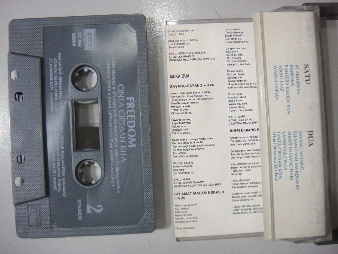 (1601) Kaset Melayu FREEDOM"cinta ciptaan kita' inlay rosak, Hobbies ...