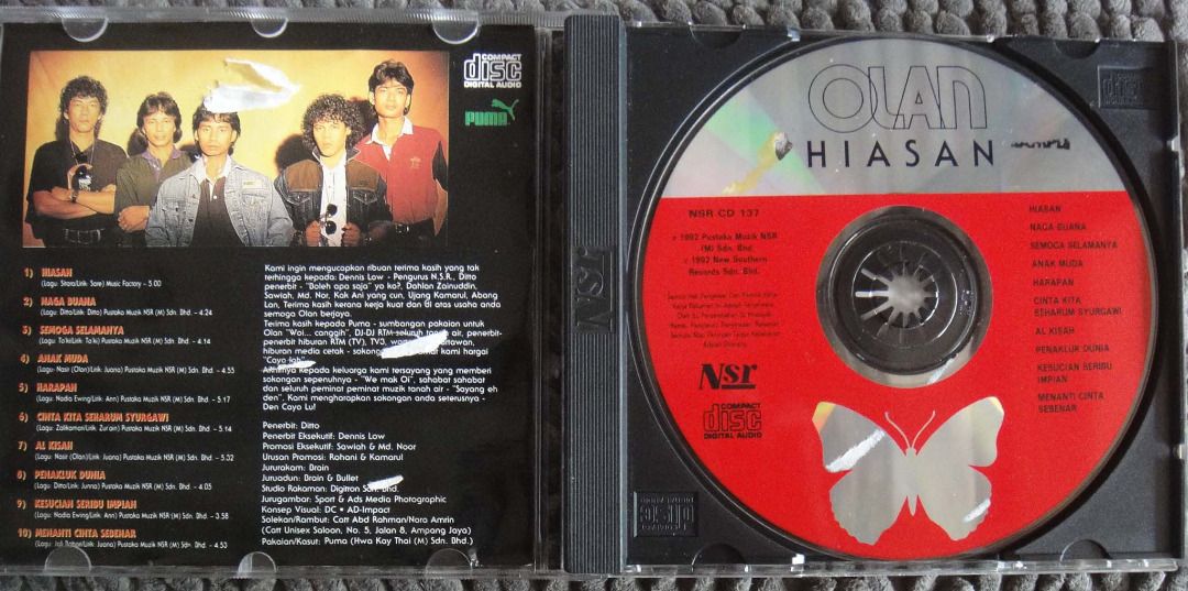 (86) Malay Rock NSR CD - 1992 OLAN "HIASAN", Hobbies & Toys, Music ...