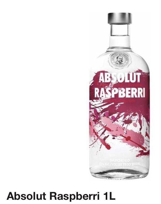 Absolut Vodka Raspberri ( raspberry flavour) 1L, Food & Drinks ...