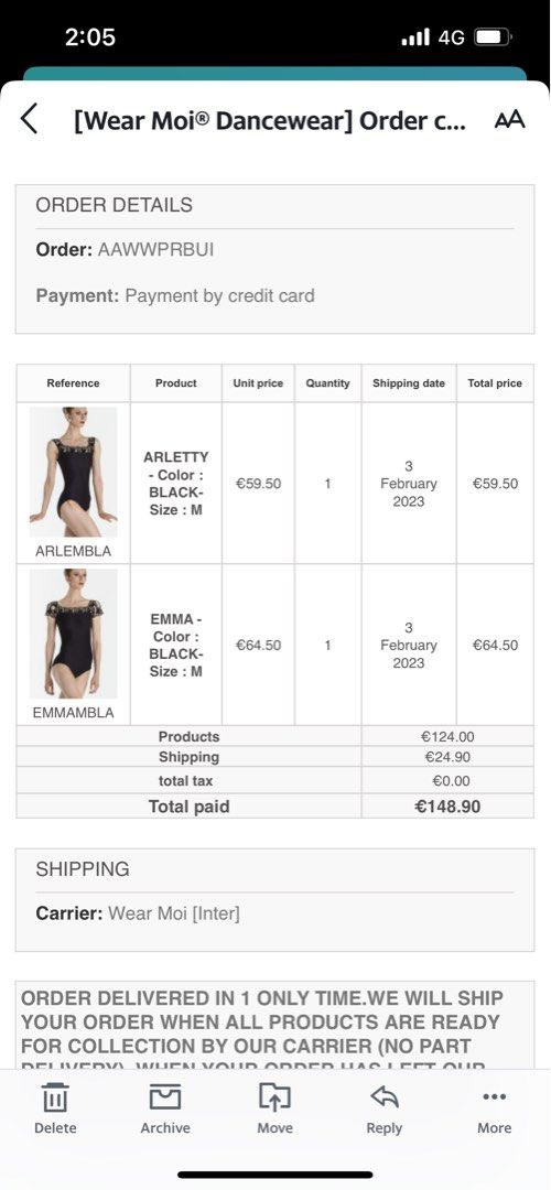 Adult Ballet Leotard from Wear Moi, Women's Fashion, Activewear on ...
