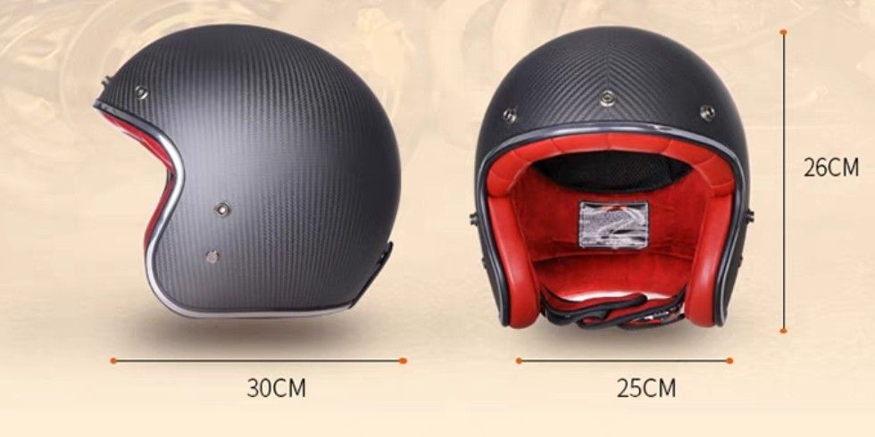 AMZ C719 Carbon Fiber Retro Open Face Motorcycle Helmet *Pre Order ...