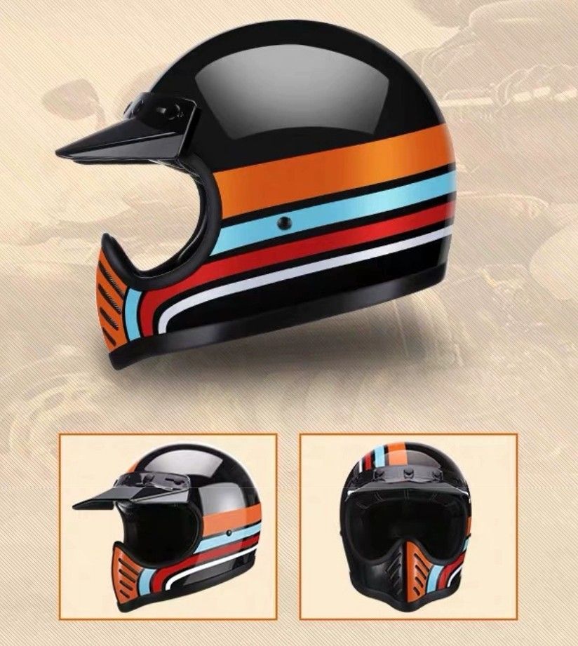 AMZ CRETA II - Retro Off-road/ADV/Dual Sport Full Face Fiberglass ...