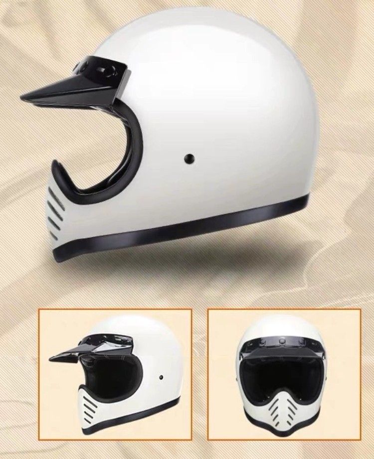 AMZ CRETA II - Retro Off-road/ADV/Dual Sport Full Face Fiberglass ...