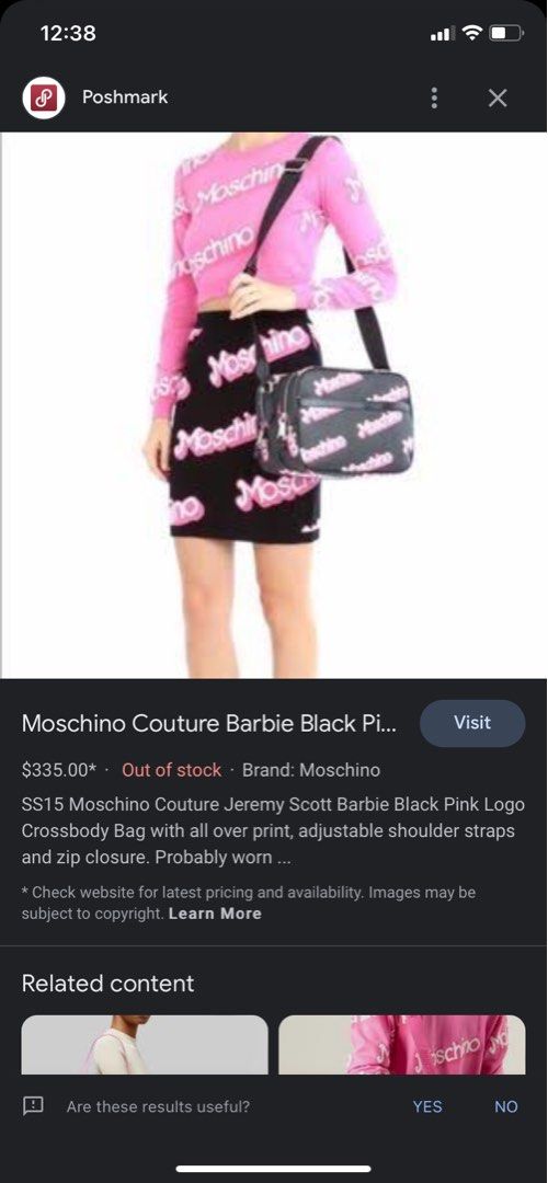 Authentic Moschino Barbie logo cross body bag on Carousell