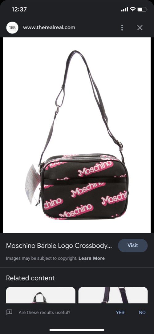 Authentic Moschino Barbie logo cross body bag on Carousell