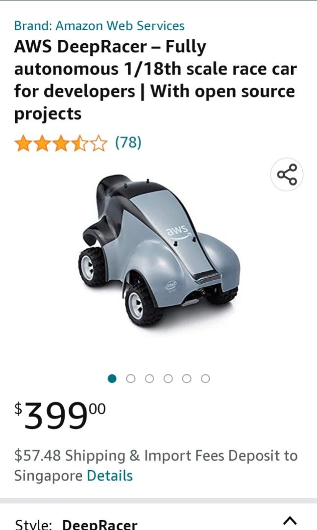 AWS DeepRacer fully autonomous race car for developer, Computers & Tech, Office & Business ...