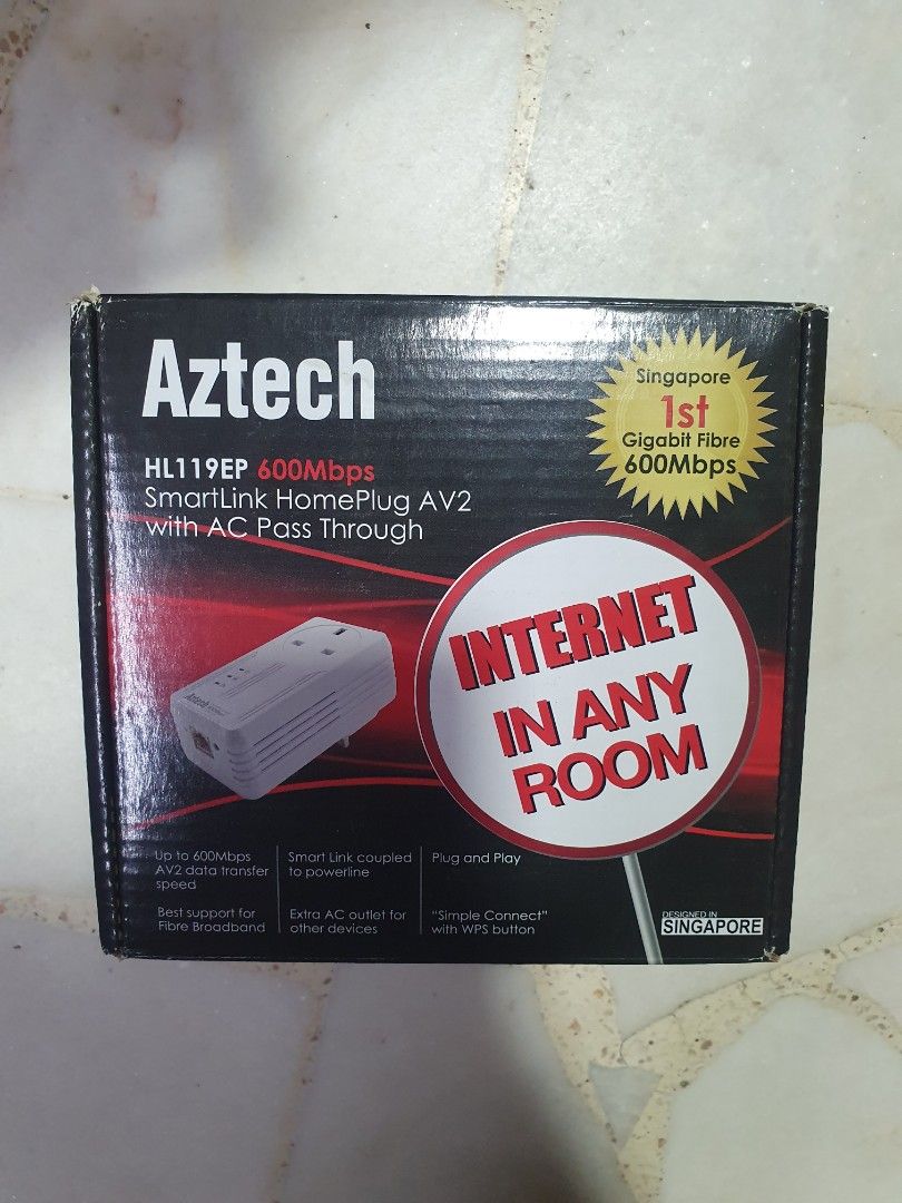 Aztech HL119EP Powerline, Computers & Tech, Parts & Accessories, Networking on Carousell