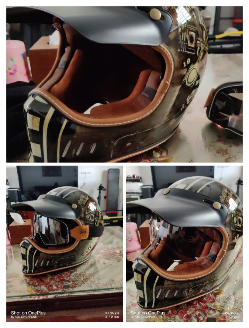 Beasley IK-618 Retro full face Off-road/ADV/Dual Sport Fiberglass ...