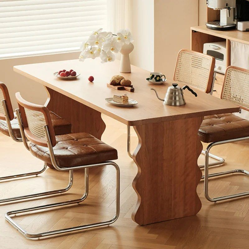 BRONNY Wavy Base Dining Table, Furniture & Home Living, Furniture ...