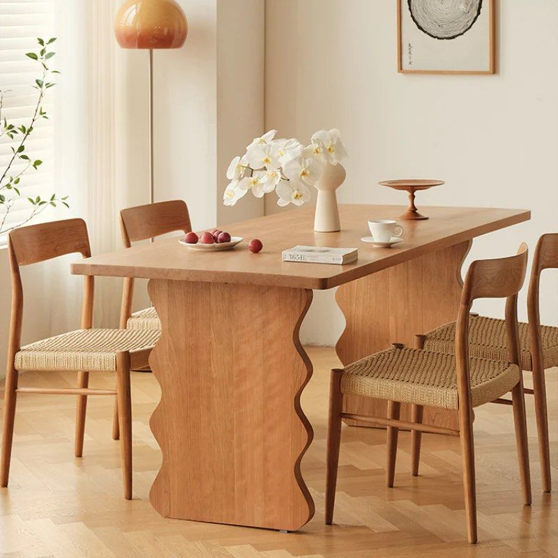 BRONNY Wavy Base Dining Table, Furniture & Home Living, Furniture ...