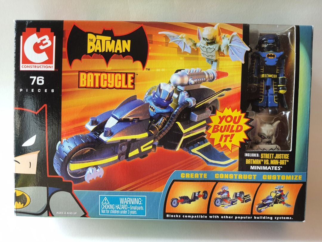 C3 Construction BATMAN Batcycle+ Strert Justice Batman + Man-Bat, 興趣及遊戲 ...