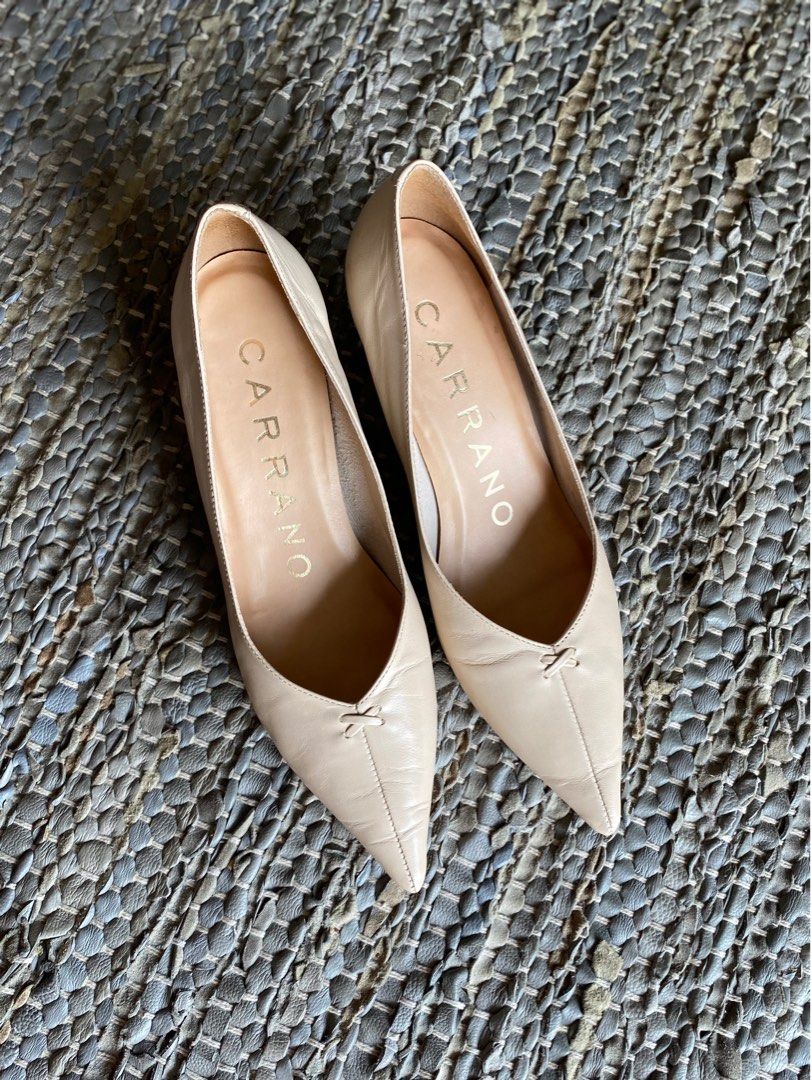 Carrano Nude Kitten Heel Pumps on Carousell