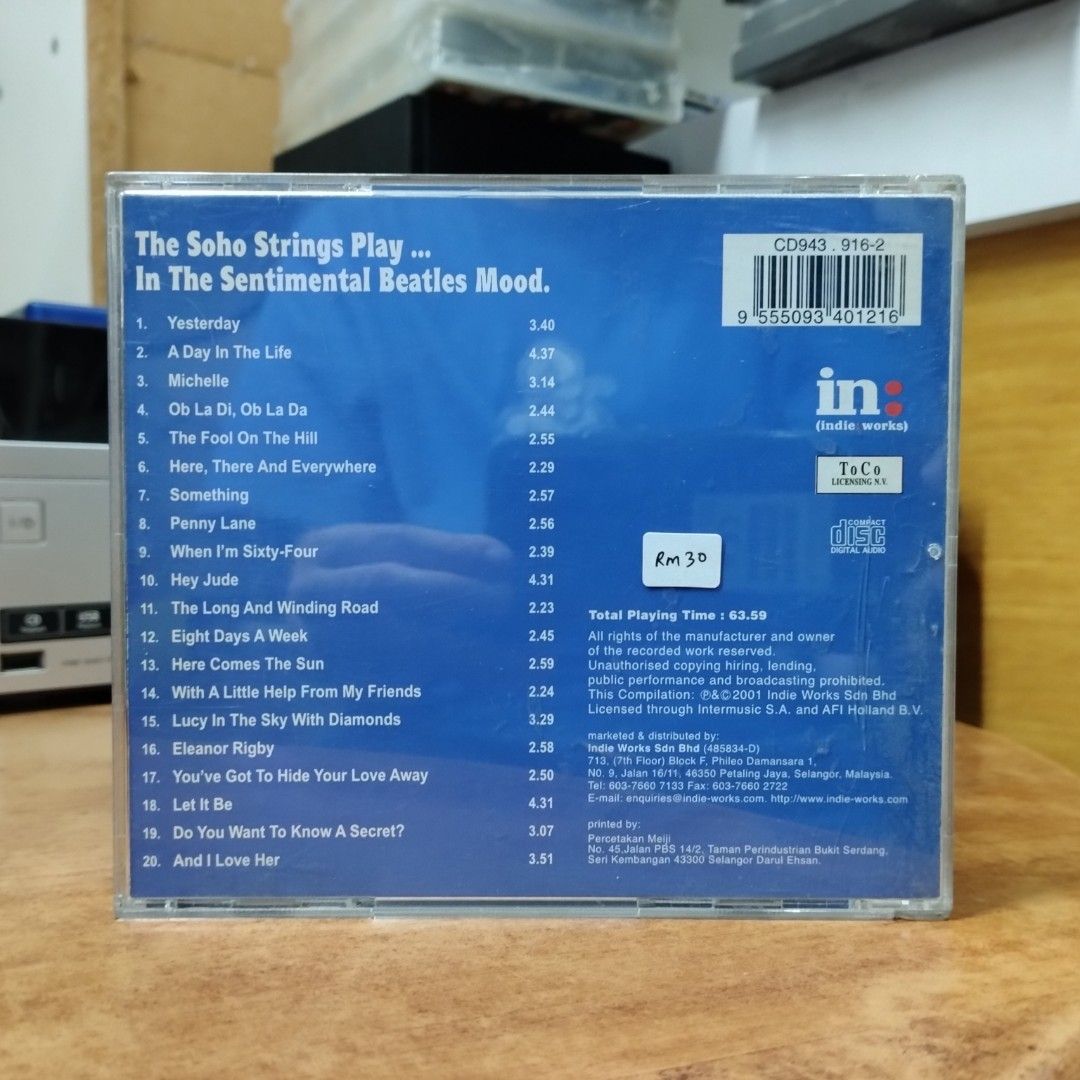 (CD) BEATLES - The Soho Strings Play... In The Sentimental Beatles Mood ...