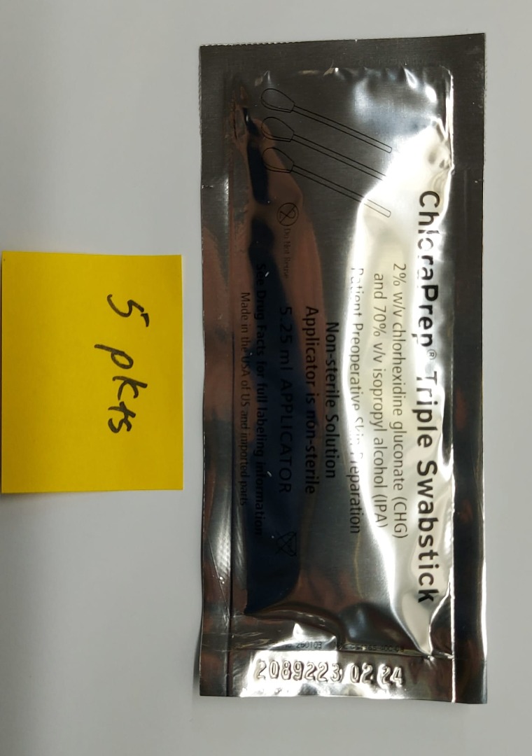 ChloraPrep Triple Swabstick 3s, Health & Nutrition, Medical Supplies ...