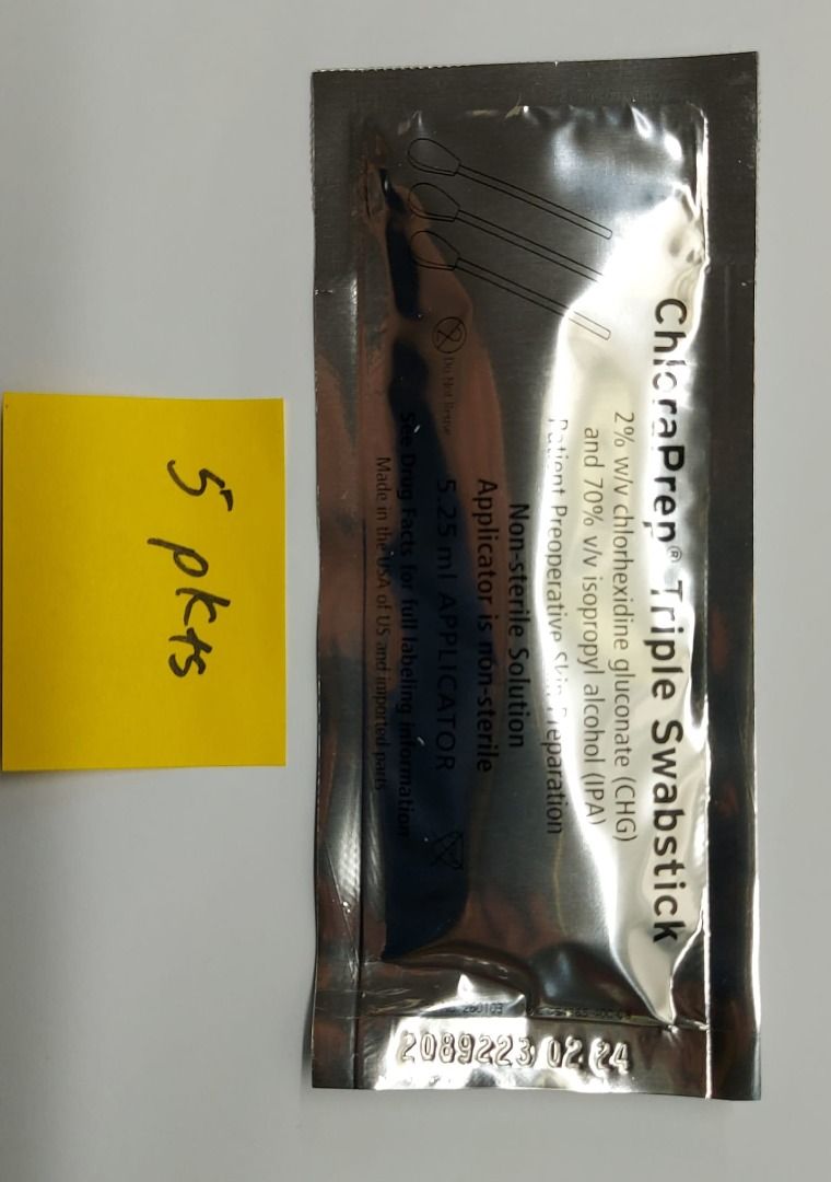 ChloraPrep Triple Swabstick 3s, Health & Nutrition, Medical Supplies ...