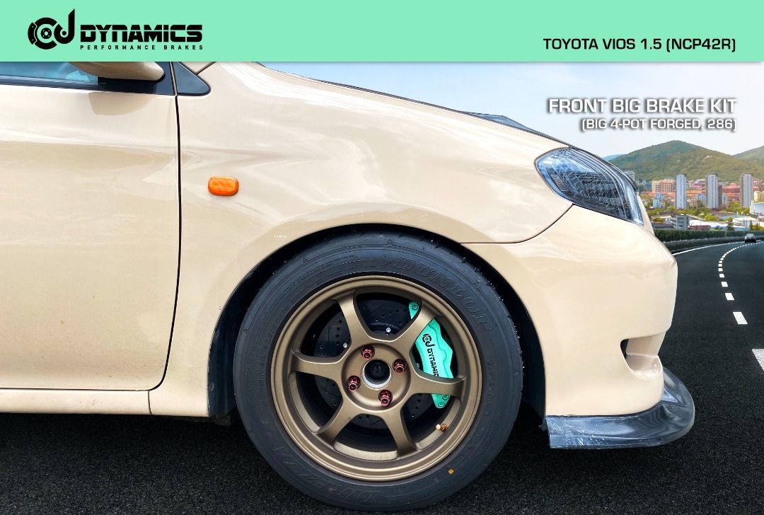 CJ DYNAMICS FRONT BIG BRAKE KIT (BIG 4-POT FORGED, 286) ON TOYOTA VIOS ...