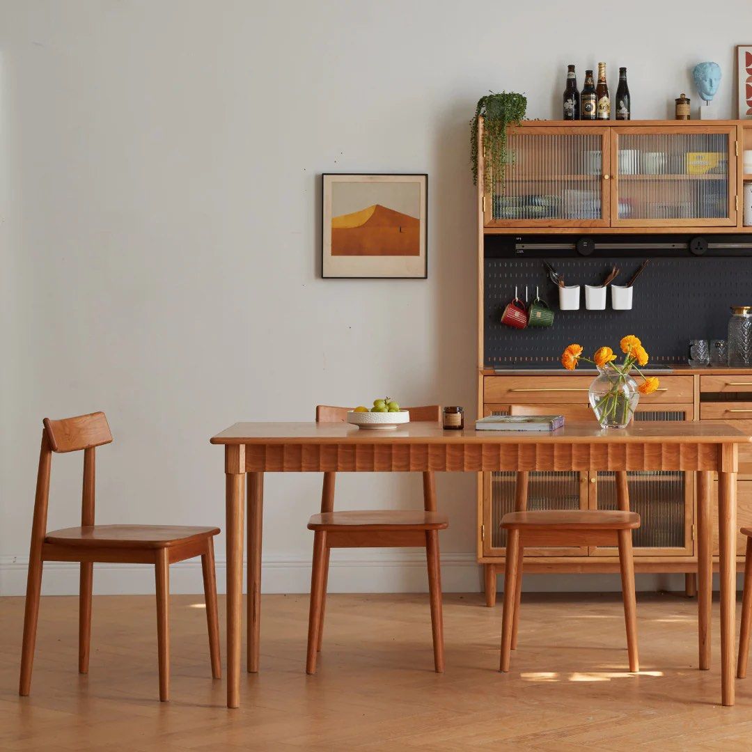 COMPASS Cherry Wood Dining Table, Furniture & Home Living, Furniture ...