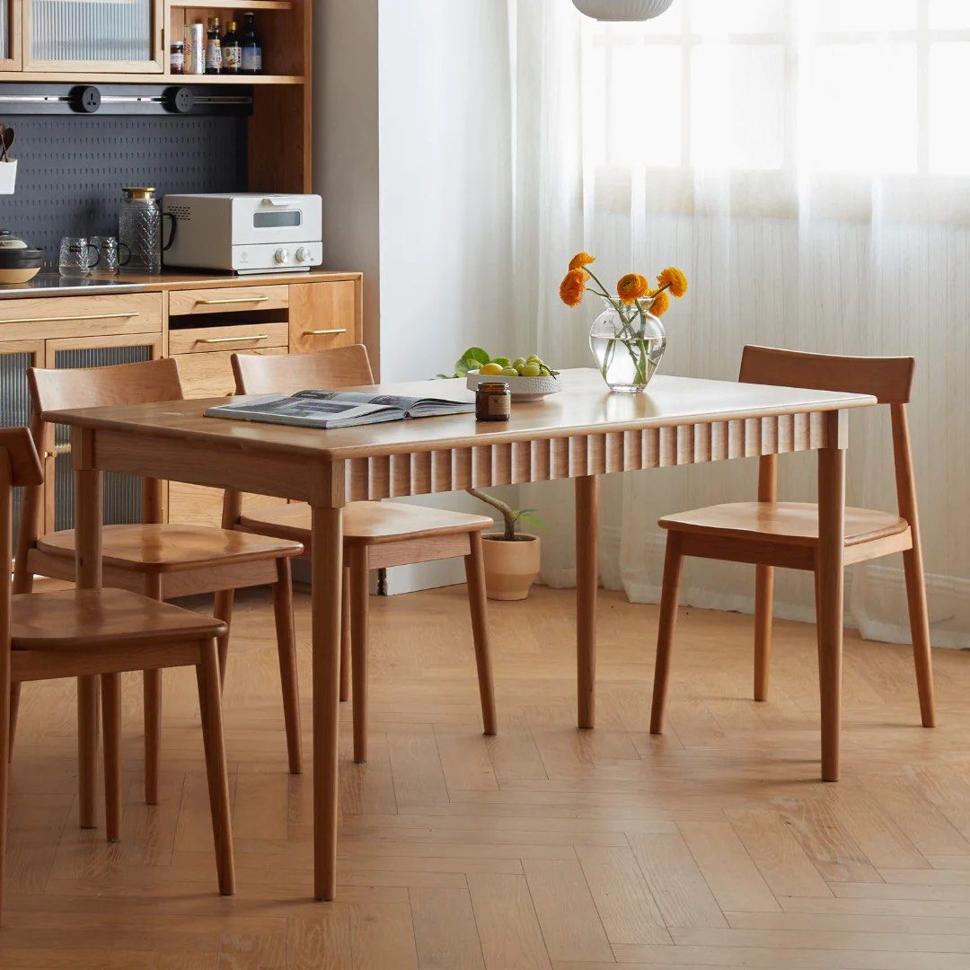 COMPASS Cherry Wood Dining Table, Furniture & Home Living, Furniture ...