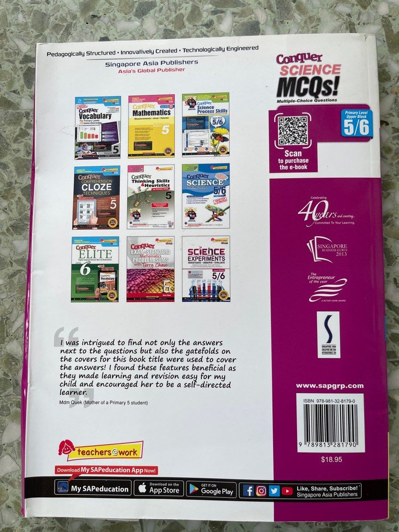 Conquer Science MCQS p5&6, Hobbies & Toys, Books & Magazines, Assessment Books on Carousell