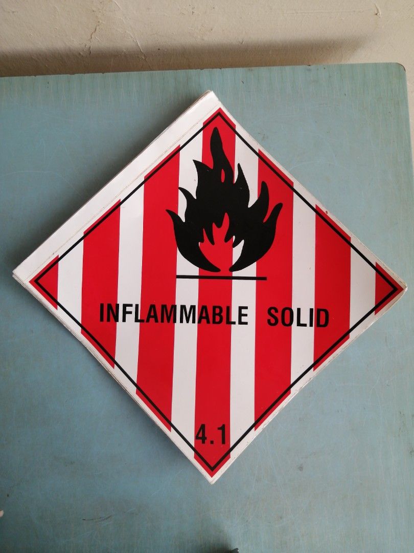 Cool Inflammable Solid Sticker industrial Decor, Hobbies & Toys ...