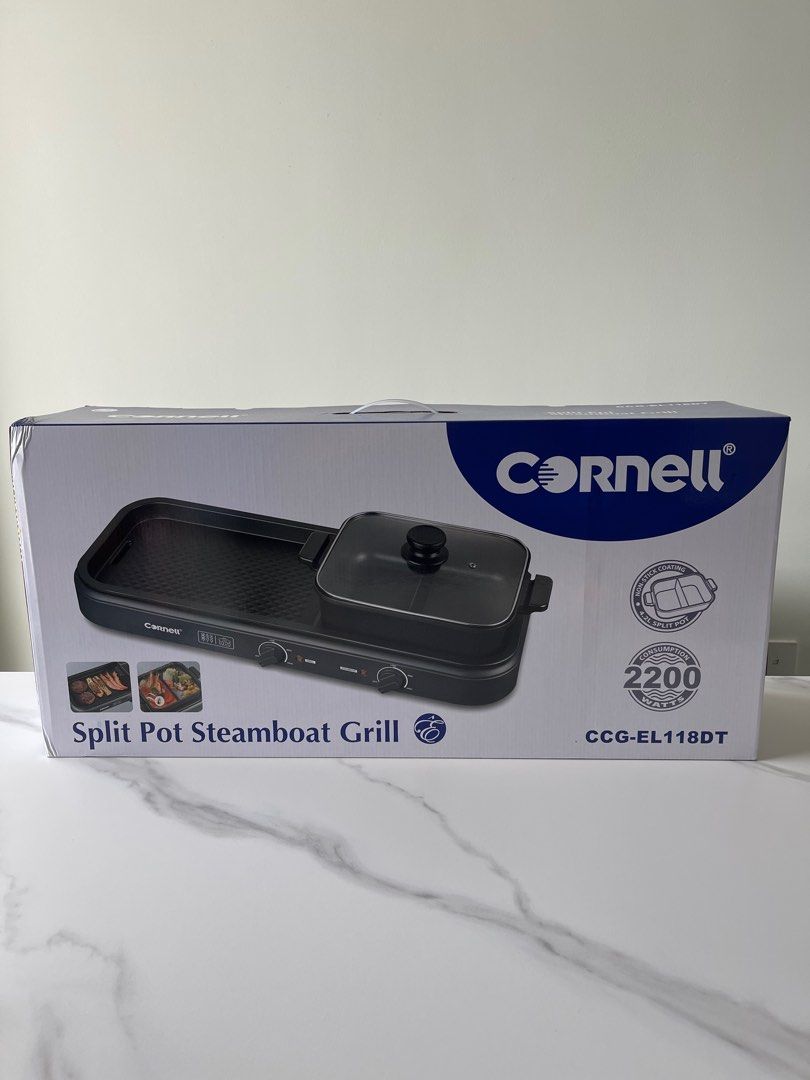 CORNELL Split Pot Steamboat Grill, TV & Home Appliances, Kitchen ...