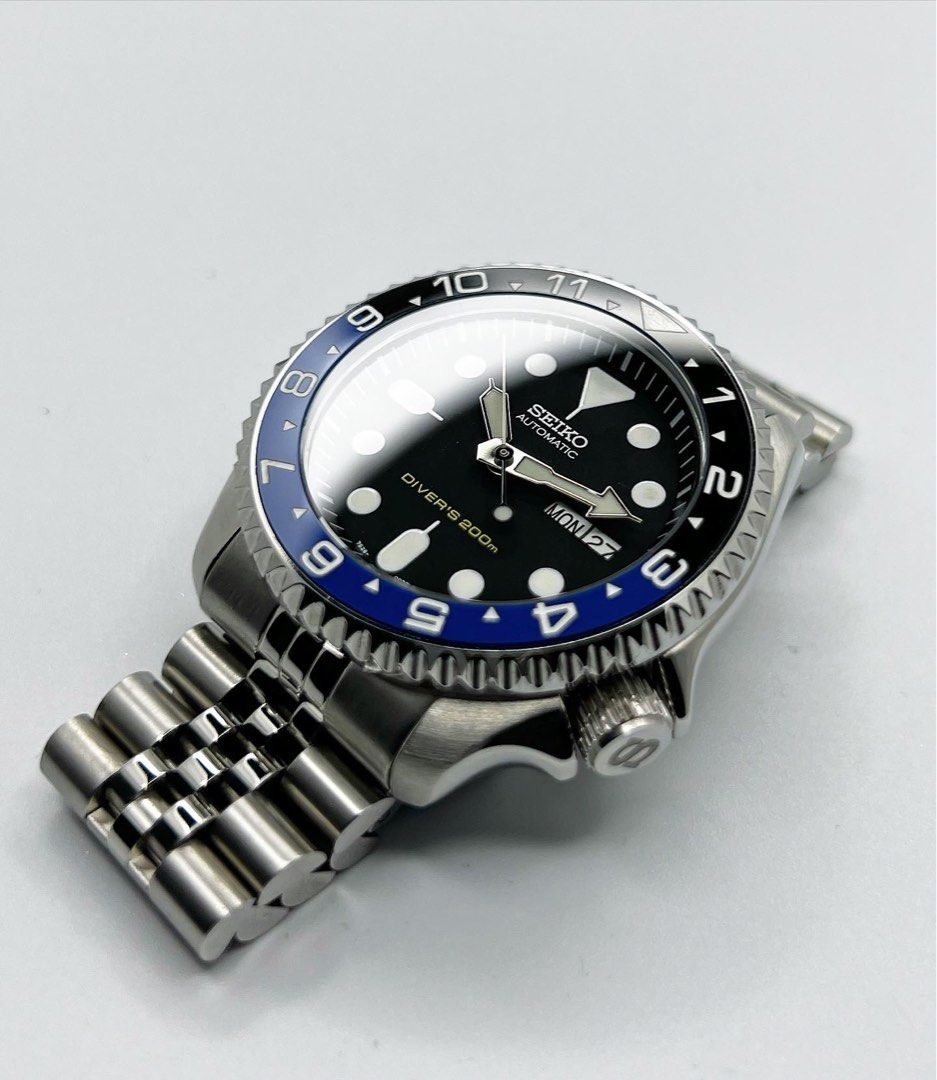 Custom Seiko Mod Batman SKX Sapphire Ceramic Jubilee, Men's Fashion ...