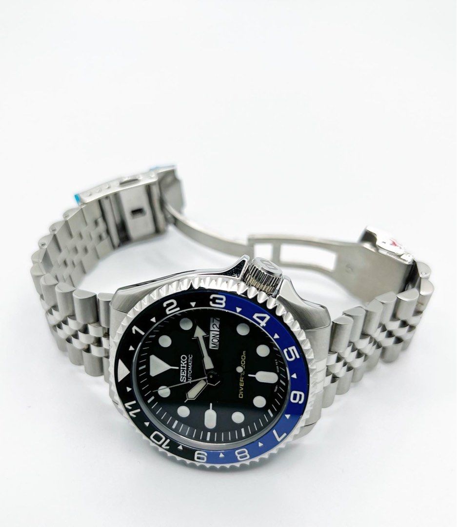 Custom Seiko Mod Batman SKX Sapphire Ceramic Jubilee, Men's Fashion ...