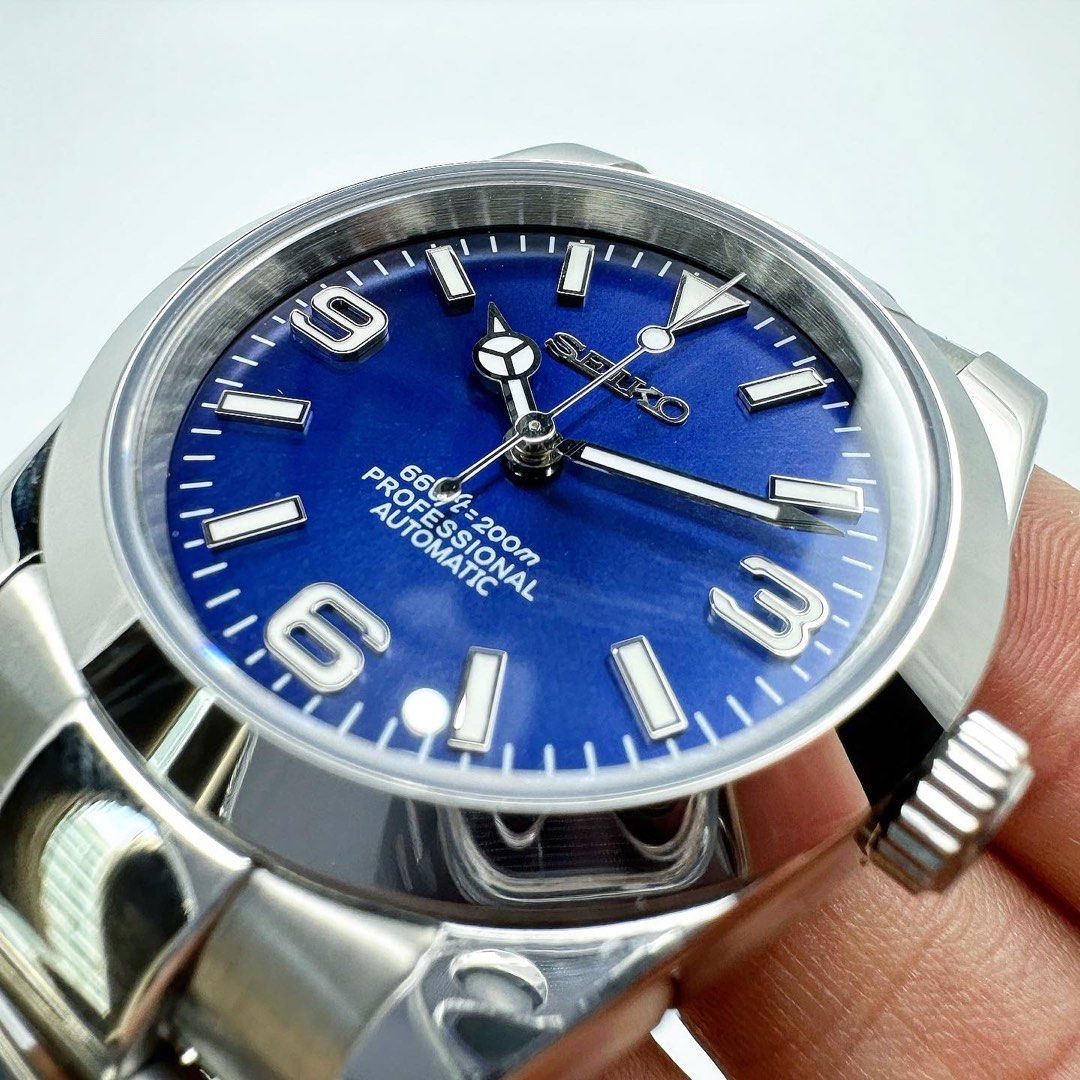 Custom Seiko Mod Blue 369 Explorer 36mm, Men's Fashion, Watches ...