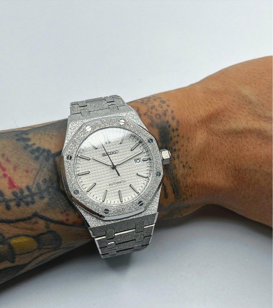 Custom Seiko Mod White Frost AP 42mm, Men's Fashion, Watches ...