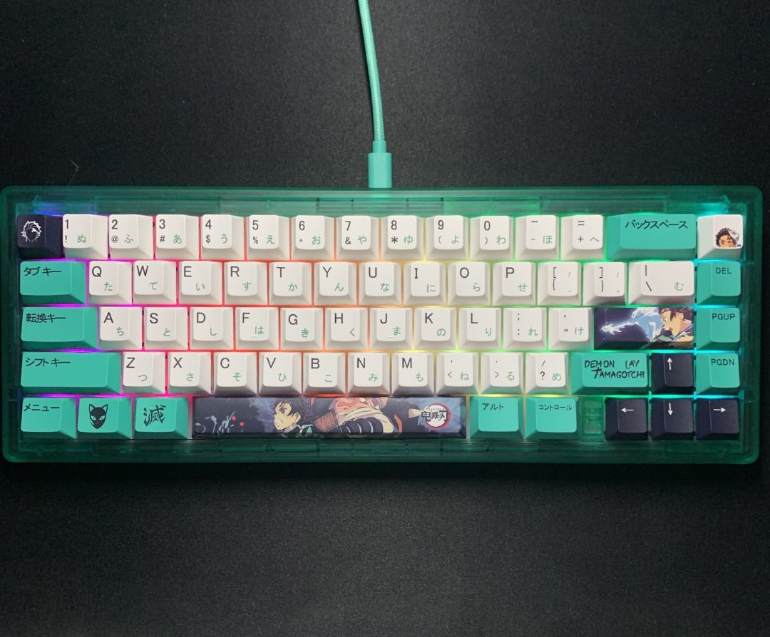 Demon Slayer Themed Custom 65% Mechanical Keyboard, Computers & Tech ...