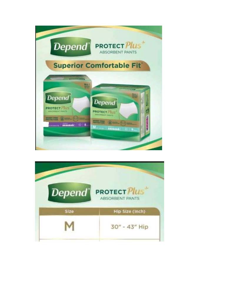 Depend protect Plus diapers pants, Health & Nutrition, Medical Supplies ...