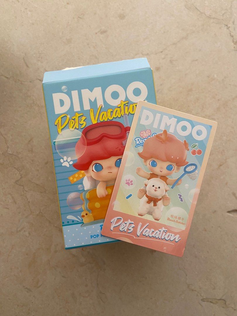 Dimoo popmart 盲盒 pets vacation 牧場捕手 pop mart, 興趣及遊戲, 玩具 & 遊戲類 - Carousell
