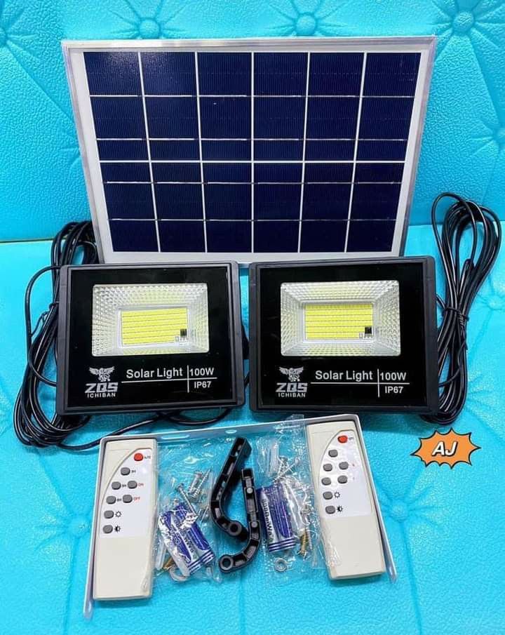Double solar light with one solar panel, Furniture & Home Living ...