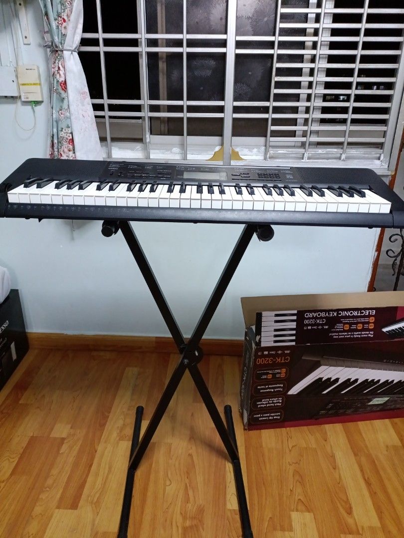 Electronic Keyboard Casio CTK-3200 + Stand, Hobbies & Toys, Music & Media, Musical Instruments ...