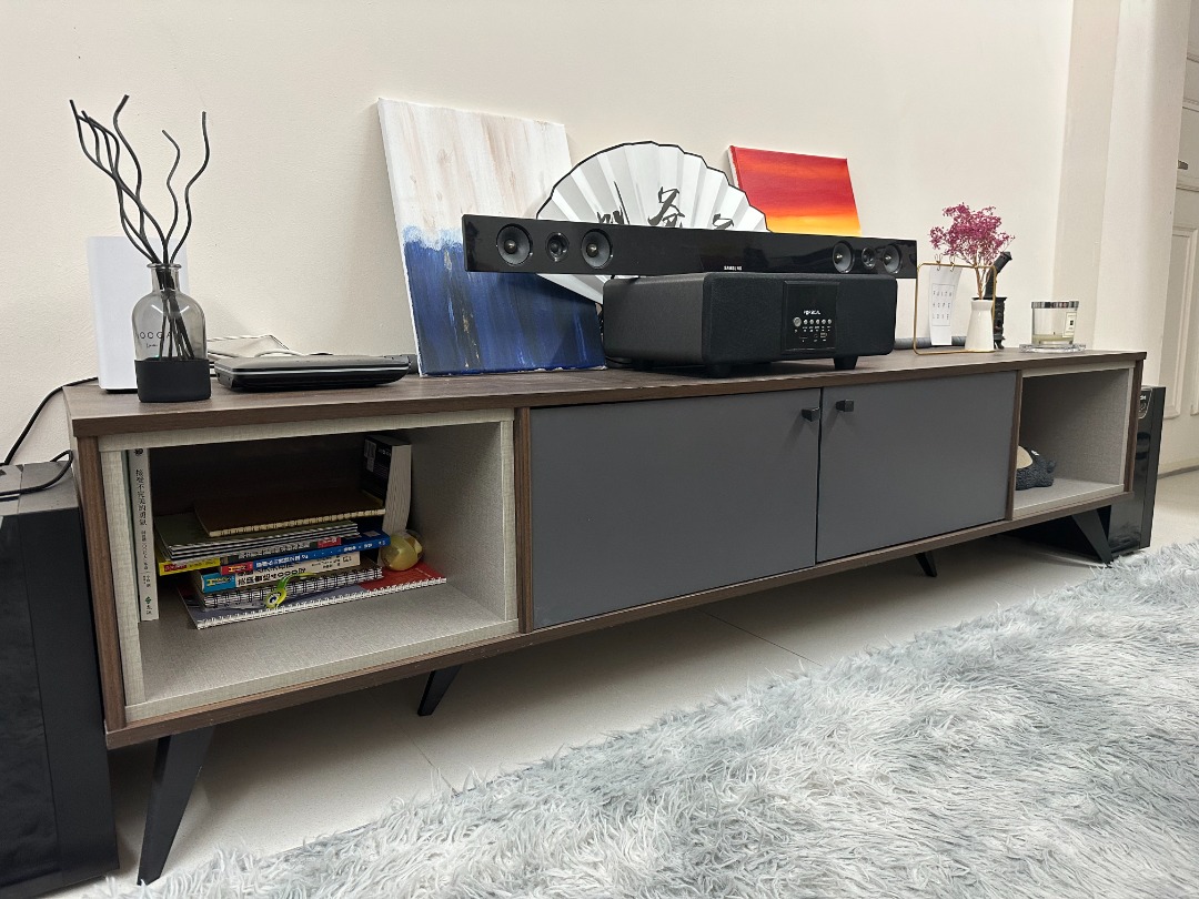 Elegant modern TV console like new, Furniture & Home Living, Furniture ...