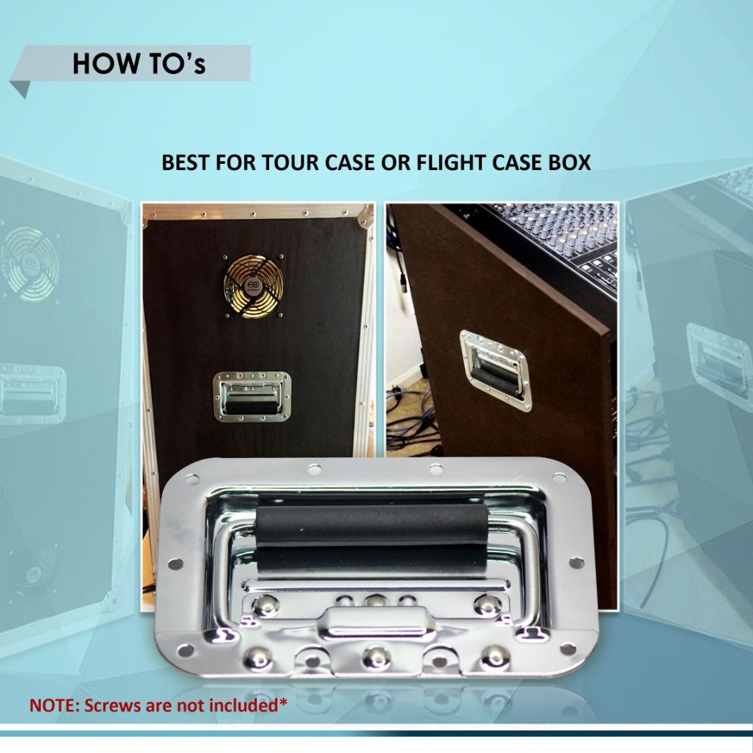 FLIGHT TOUR CASE, SPEAKER BOX METAL HANDLE, SILVER 4-HOLE CLOSE ENDED ...