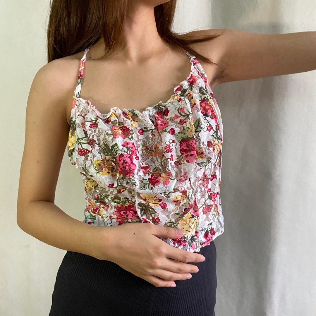SALE! Flowery See Through Top, Women's Fashion, Tops, Others Tops on ...