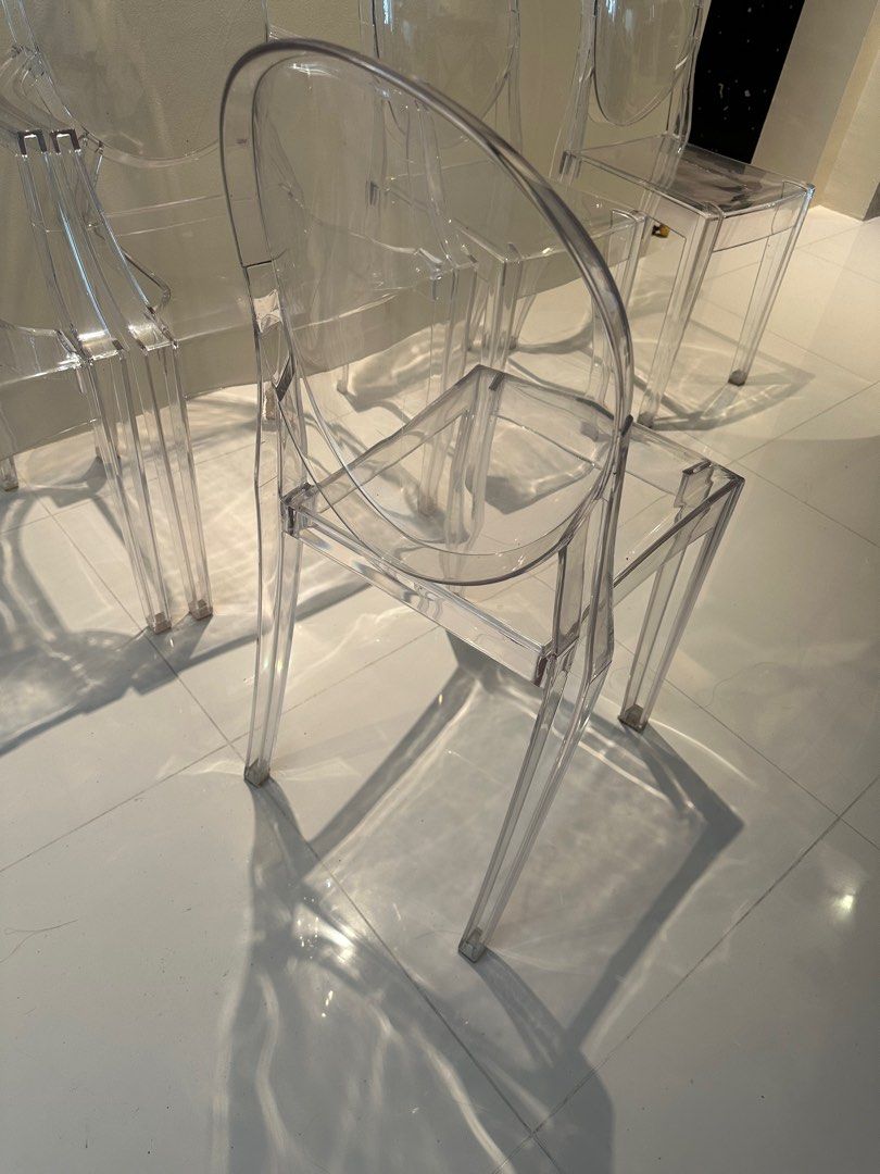 GHOST CHAIR INSPIRED TRANSPARENT DINING SET, Furniture & Home Living ...