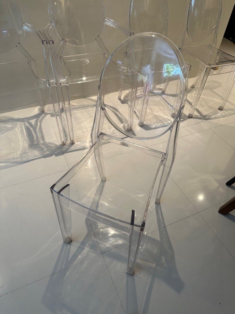 GHOST CHAIR INSPIRED TRANSPARENT DINING SET, Furniture & Home Living ...