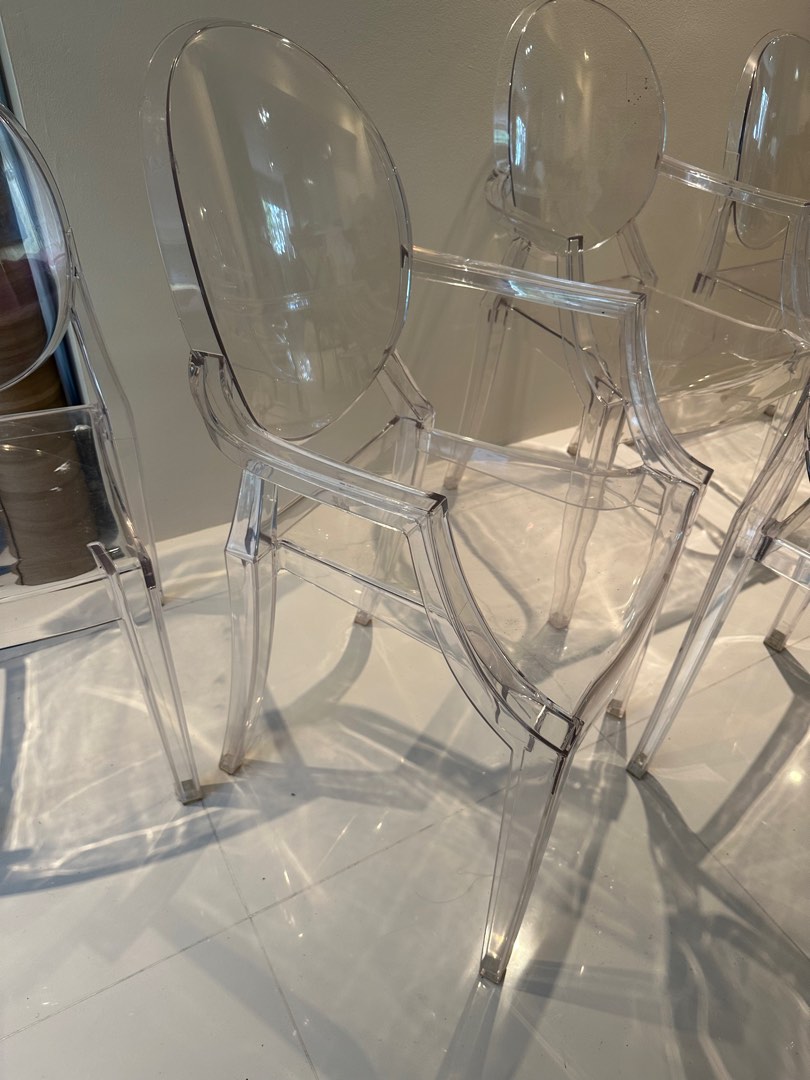 GHOST CHAIR INSPIRED TRANSPARENT DINING SET, Furniture & Home Living ...